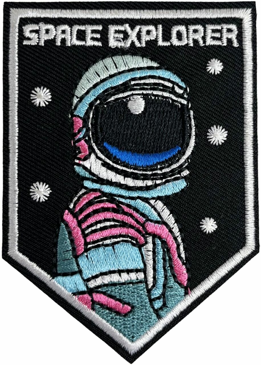 Нашивка на одежду Исследователь Космоса - Космонавт, Астронавт, 8,8x6,3 см