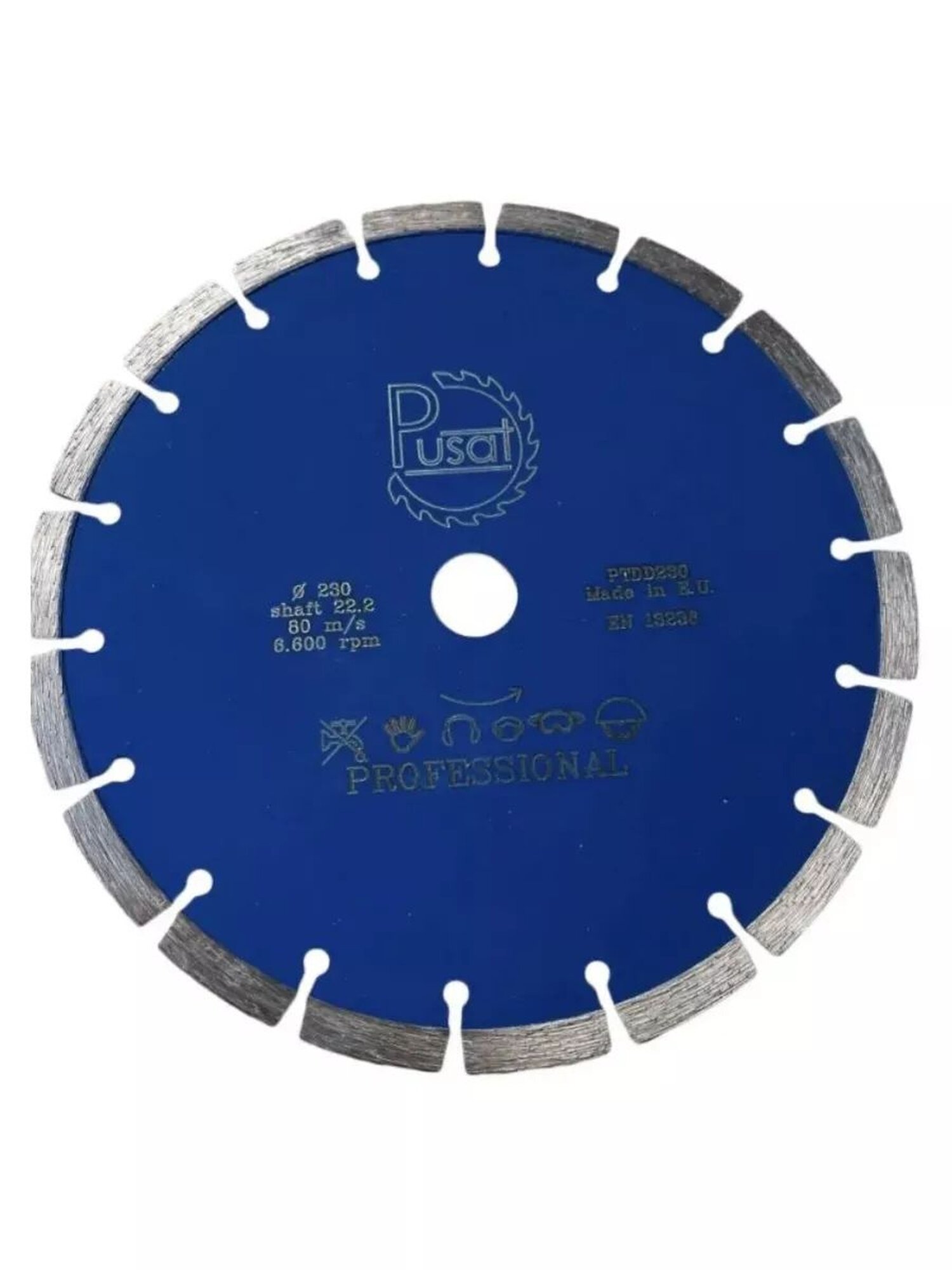 Алмазный диск PUSAT, 230 мм x 22 мм, для бетона и камня, 1 шт.