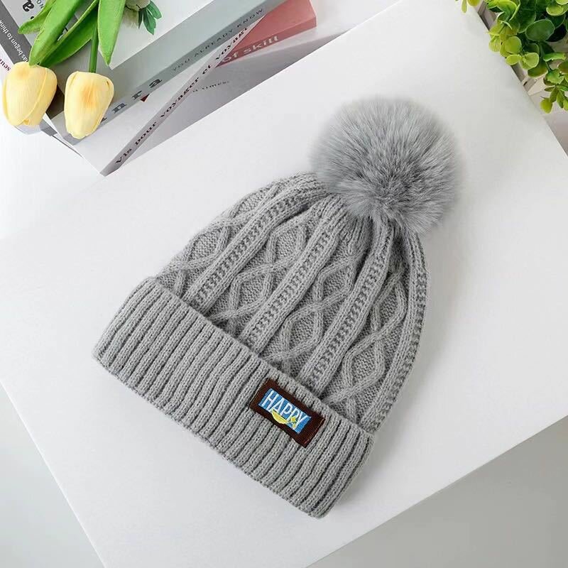 Шапка женская зимняя шерстяная шапка женская теплая бархатная утолщенная белая вязаная шапка женская модная универсальная шапка для защиты ушей