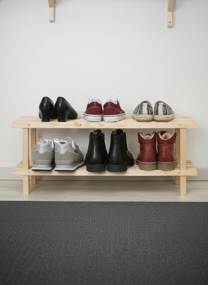 Полка для обуви бюндис BUNDIS 2 полки (ш79 г26 в30 см), массив сосны