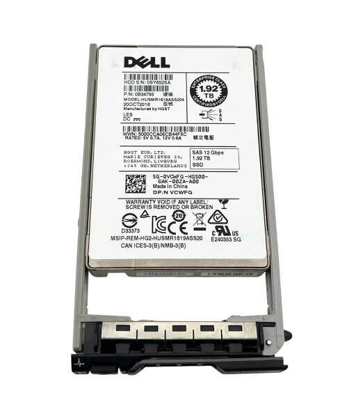 Жесткий диск Dell 0VCWFG 1.92TB SAS 2,5" SSD