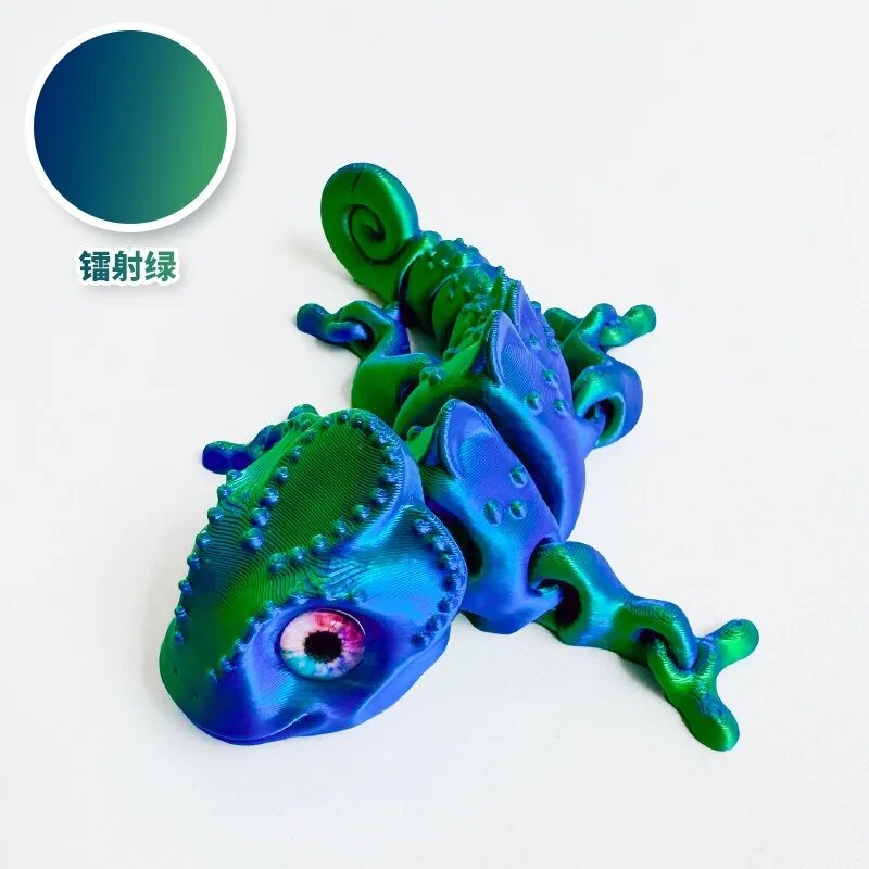 3D-печать фигурки хамелеона, игрушки, многошарнирные подвижные моделирующие глаза, игрушки-хамелеоны, украшения для дома и офиса, подарок для детей