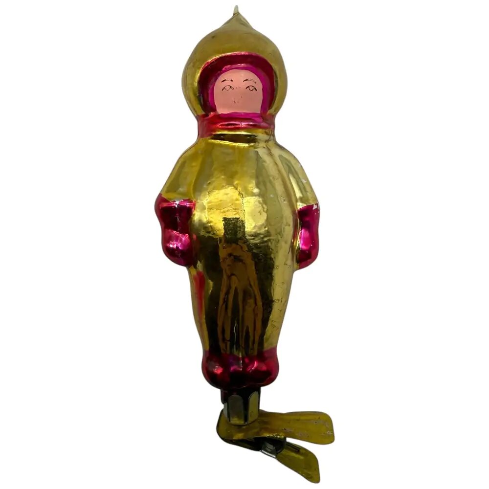 Игрушка ёлочная "Космонавт" на прищепке, 11 см, 1950-1960 гг, Москва, СССР