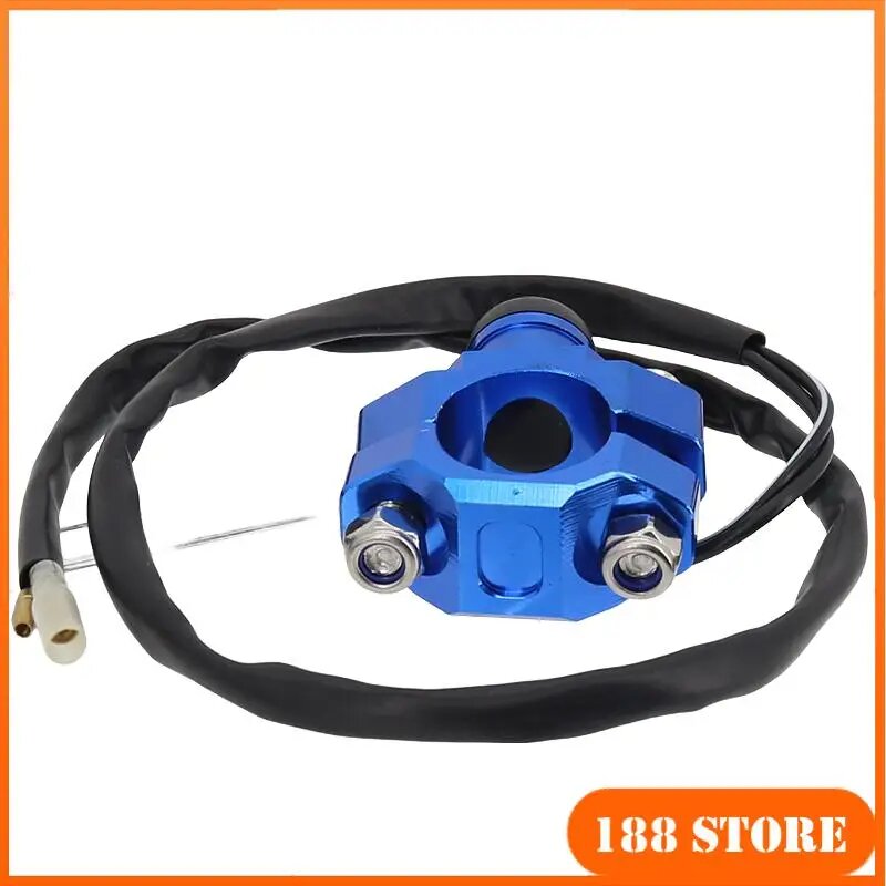 Для мотоцикла, универсальная кнопка остановки, пуска, вынос руля, пять цветов на Темно-синий, Blue