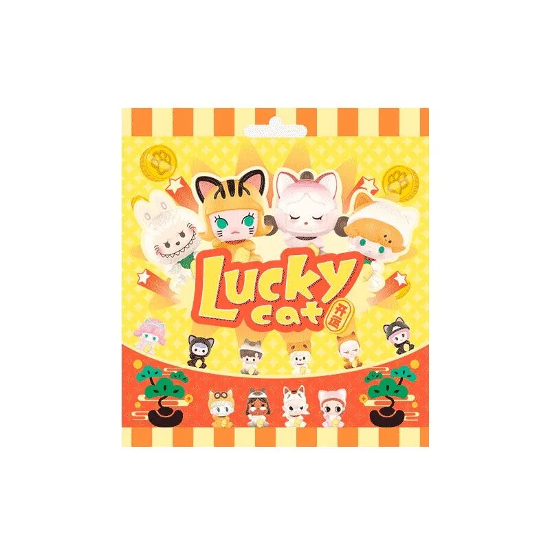 POP MART - Коллекция POP BEAN Lucky Cat Series Слепая коробка, Подарки, украшения комнат, 1 шт(5 PCS)