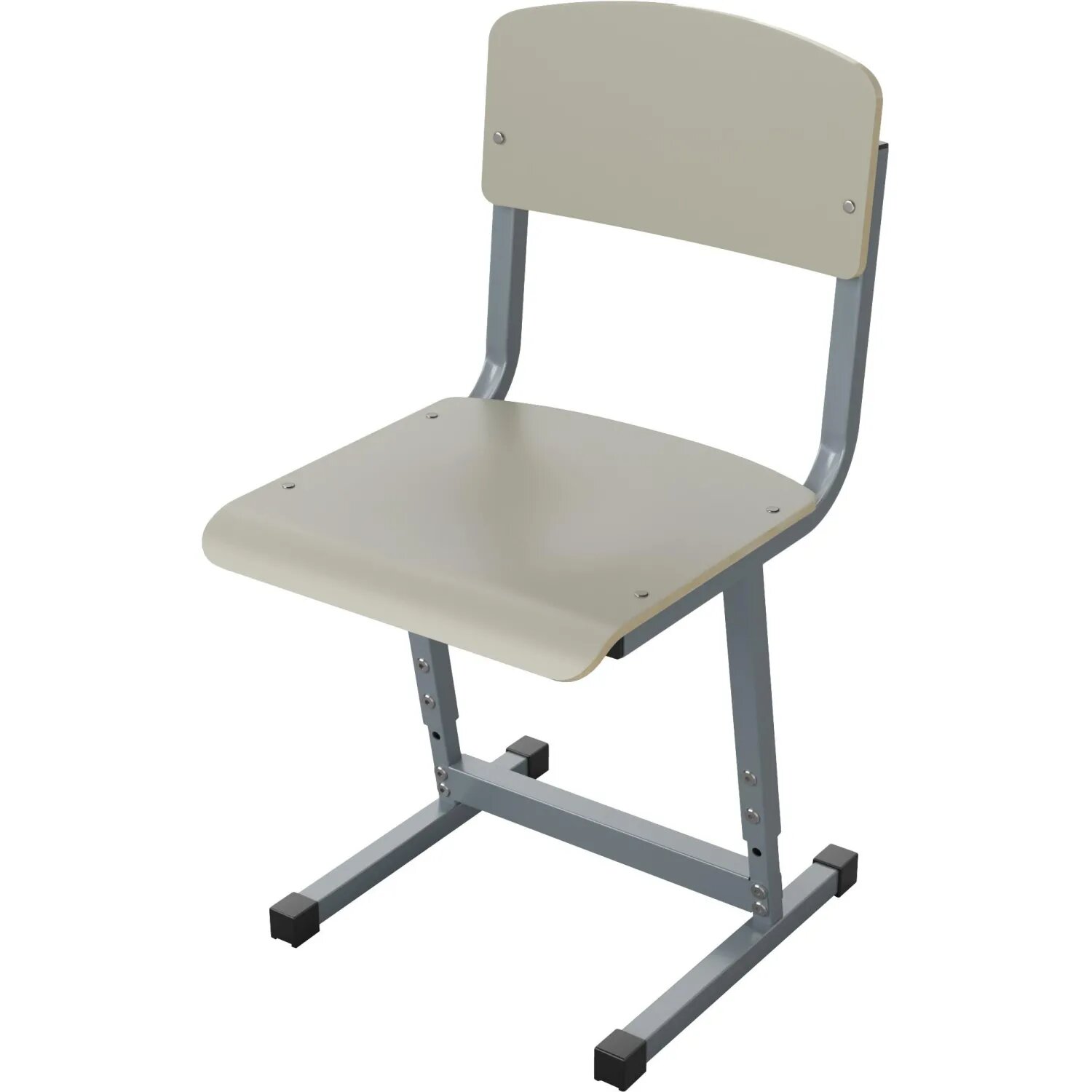 Стул ученический MET_Комус Мебель 3-5р. г. серый/серый New