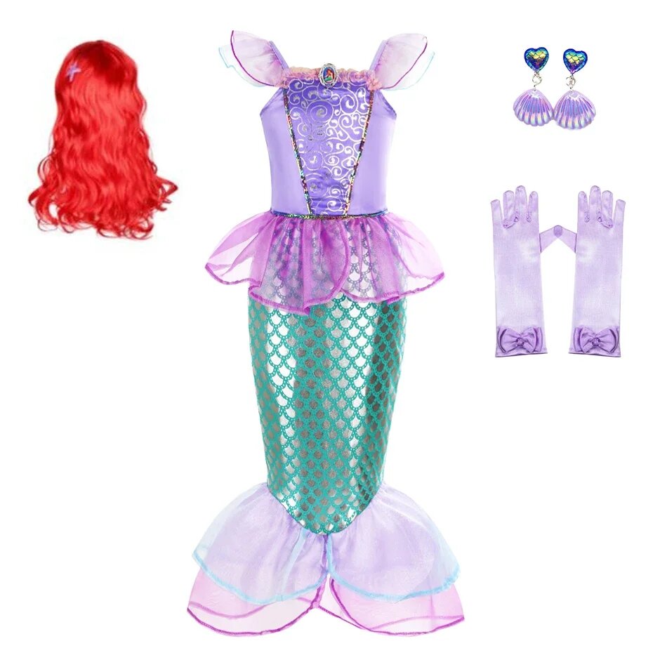 Платье-костюм Русалка DreamParty, полиэстер, девочки 5-6T (Tag 130), Dress7