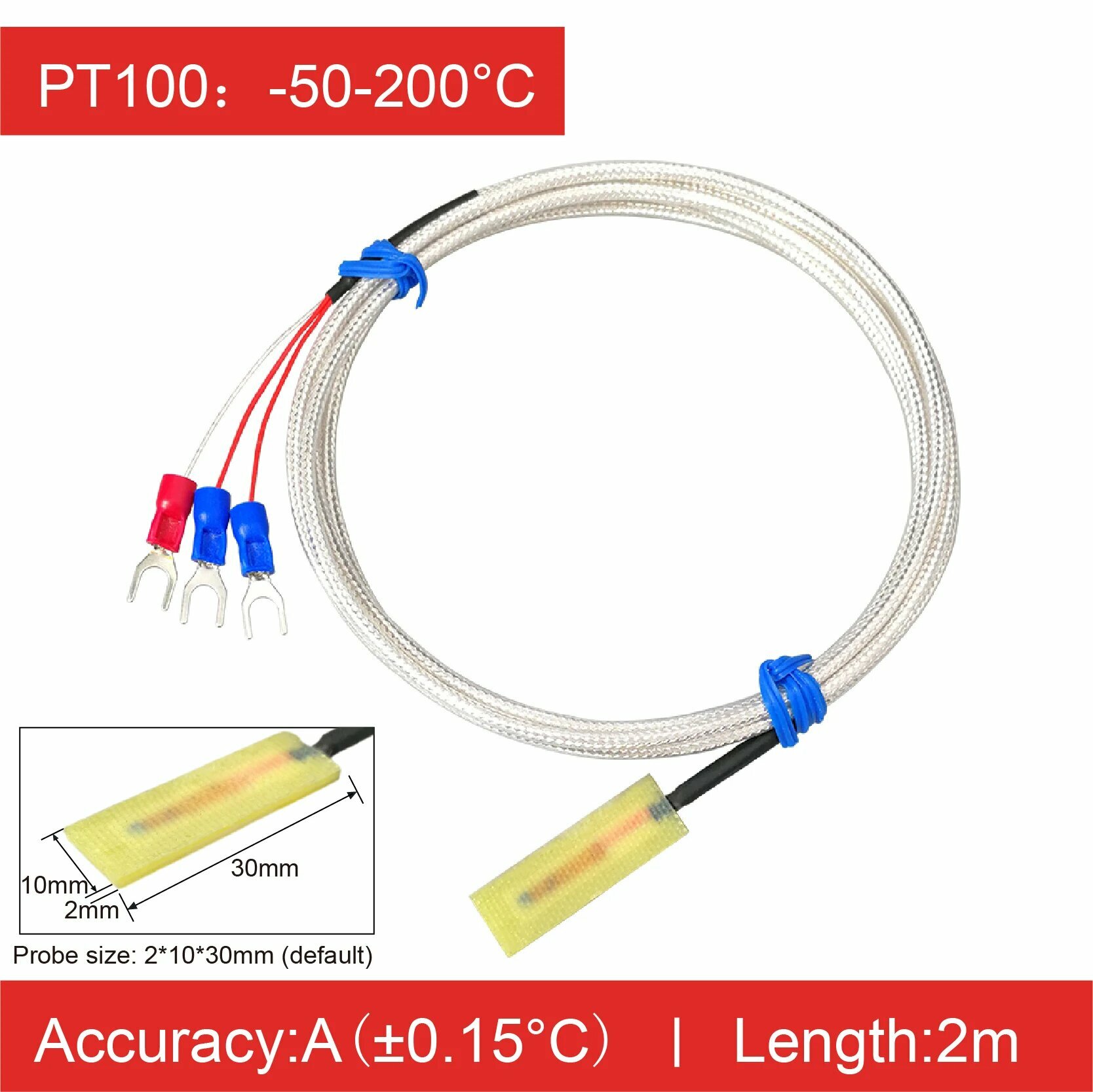 Датчик температуры PT100 CERTEON для измерения поверхности PT100-A-2m