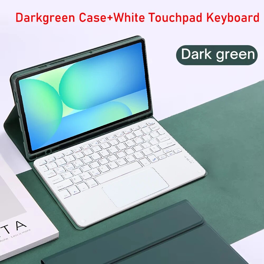 Чехол с клавиатурой PULUZ для Samsung Galaxy Tab S10 FE Plus 13.1" Italian Keyboard, Darkgreen C