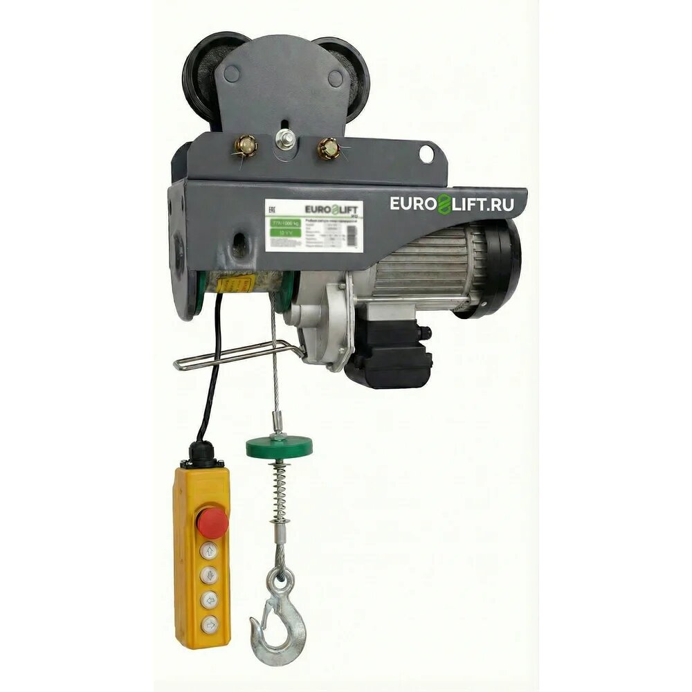 Электрическая передвижная лебедка (18м/9м, 500кг/1000кг, 220В) EURO-LIFT KX 1000 00016930