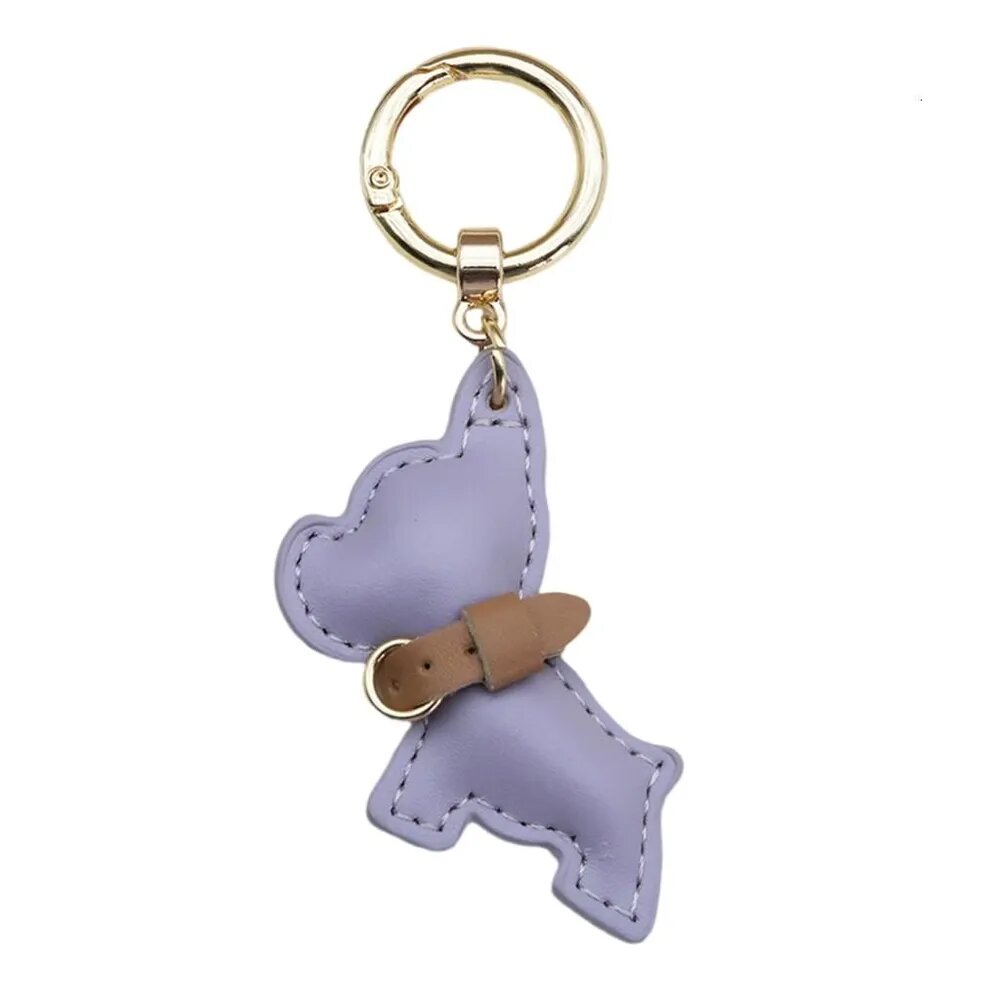 Брелок-подвеска Французский бульдог , Фиолетовый - Золотистый цвет