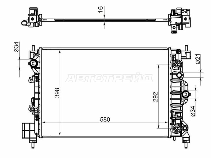 Радиатор Chevrolet CV0011-1 Aveo 11-15 / Opel Mokka 12-19