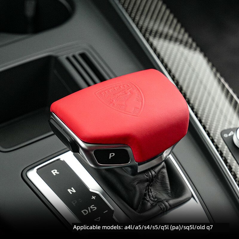 Красный кожаный чехол для рычага переключения передач китайский оттенок Audi A4L и Q5L