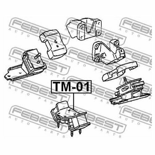 Опора двигателя Febest TM-01 для Toyota Chaser (1992-2001), Toyota CROWN S15 (1994-2002), Toyota Mark II (1983-2001)