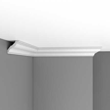 Плинтус Потолочный Гладкий Decomaster DP350 В57хШ53хД2400 мм / Декомастер.