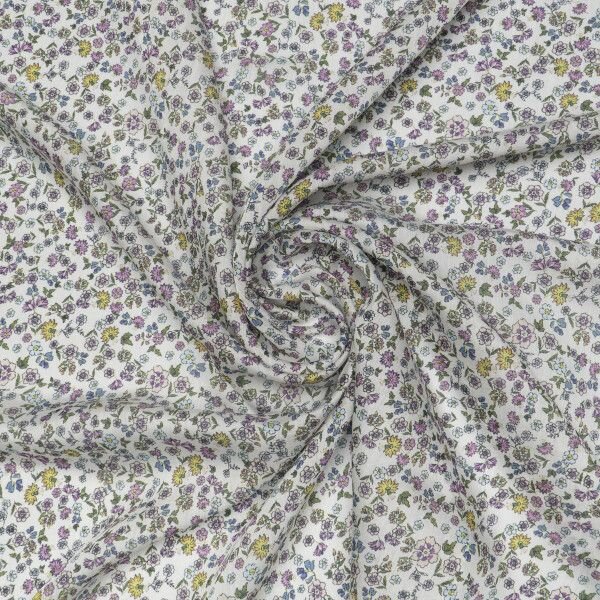 Ткань "Батист", цветочный принт, для шитья, тенсель/вискоза, 85%/15%, 1,4x2 м