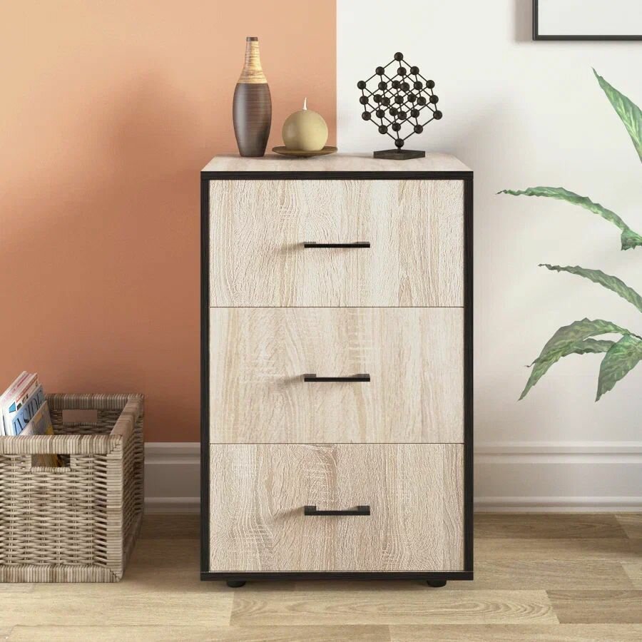 Комод Ренессанс для одежды и вещей №500, 50х35x75 см, Дуб сонома