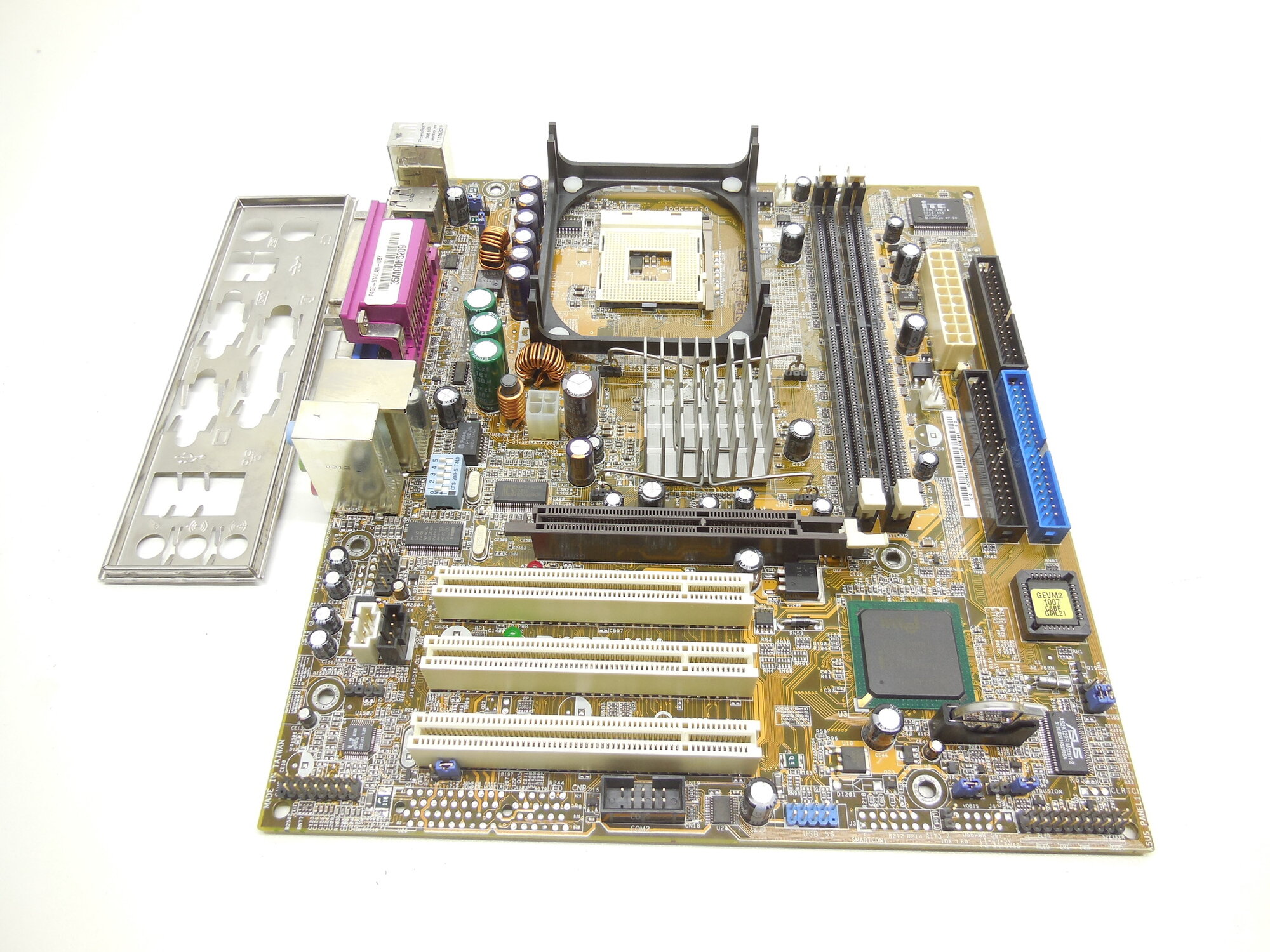 Материнская плата Socket 478 ASUS P4GE-VM (Rev. 1.02) AGP, 3xPCI, 2xDDR DIMM, 2xIDE, FDD, 4xUSB 2.0, COM, SVGA, LPT, Audio, LAN, mATX + Рамка