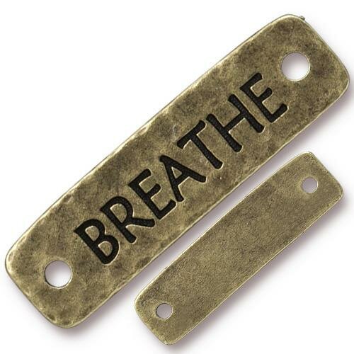 Коннектор, 40.5х11.5мм, TierraCast, Breathe, базовый материал - оловянный сплав, бронзовый с чернением, 1 шт.