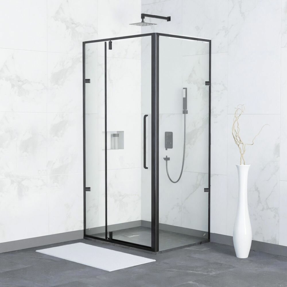 Душевой уголок RGW (РГВ) Classic 90x90x185 CL-035-B квадратный, черный цвет, прозрачное стекло 6 мм, EasyClean (350903599-14)