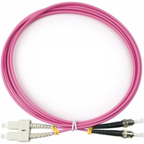 Патч-корд оптический Toplan , дуплексный, SC/PC-ST/PC, MM 50/125 (OM4), 5 м, LSZH