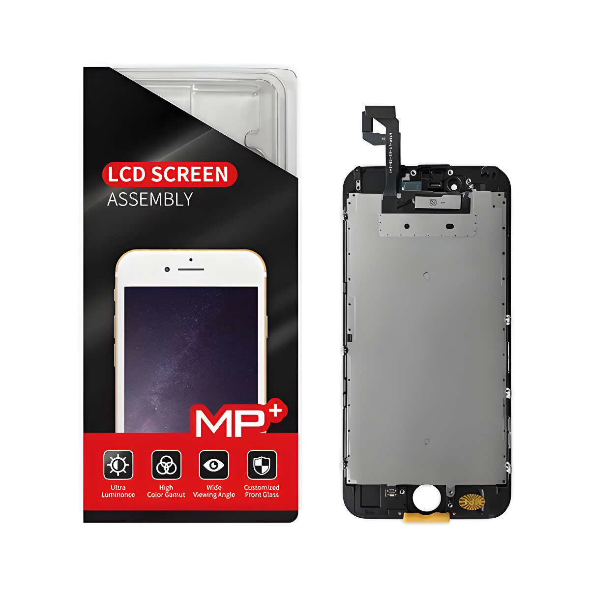 Дисплей / экран для iPhone 6S в сборе с тачскрином Черный - Премиум