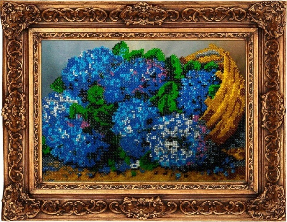 Набор для вышивания Вышиваем бисером #В-92 Сиреневый букет, Вышивка бисером, 18.5 x 26 см