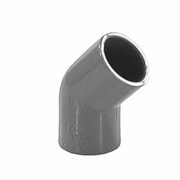 Отвод ПВХ серый под клеевое соед Дн 20х45гр Ру10 напорный Aquaviva