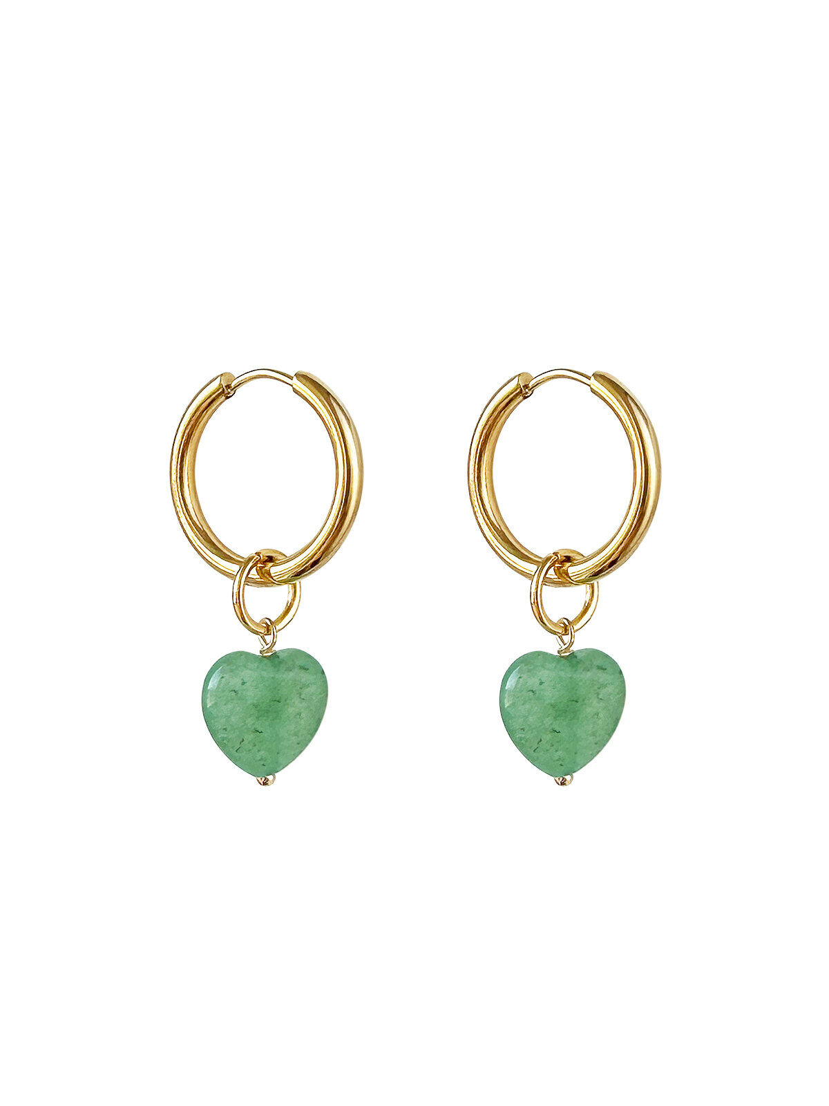 Серьги конго, с подвесками, авантюрин