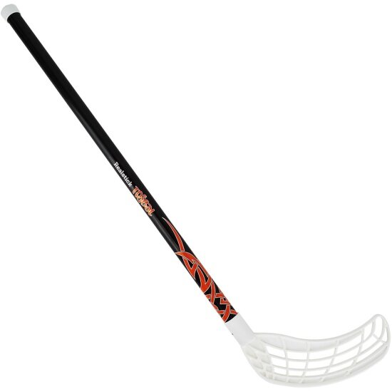 Клюшка для флорбола Realstick Tribal Jr, MR-KF-TR85-WH, 85см, прямой крюк, пластик, черн-бел-оранж