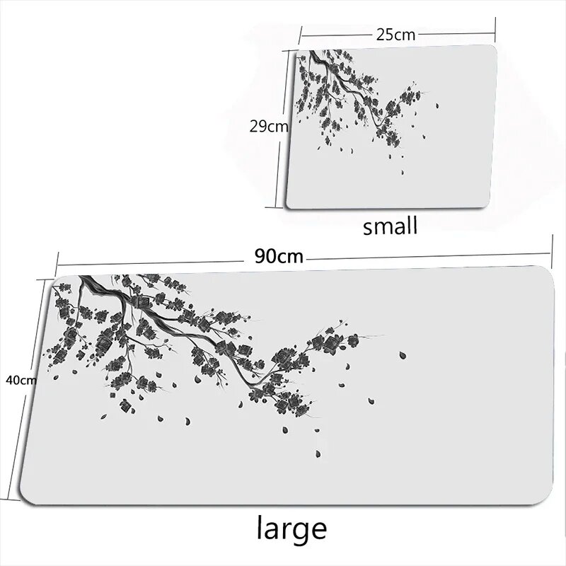 Игровой коврик для мыши в японском стиле Розовый Сакура Коврики для мыши Черный Белый XXL Большой настольный коврик Torii Art Коврики для мыши Коврики для ноутбука Gamer
