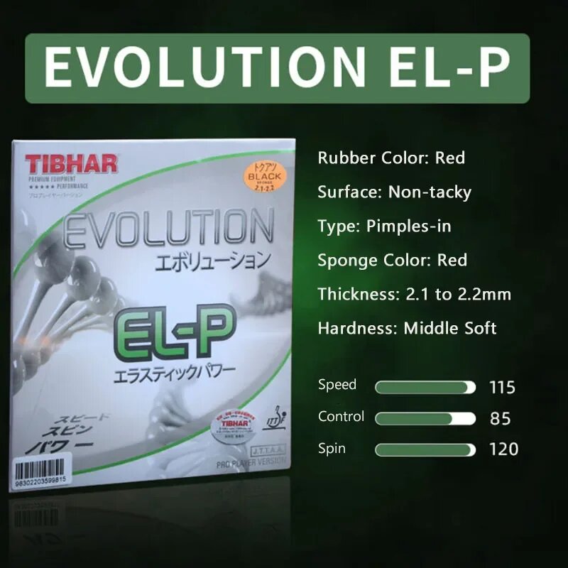 Tibhar Evolution EL-P, резина для настольного тенниса, красная