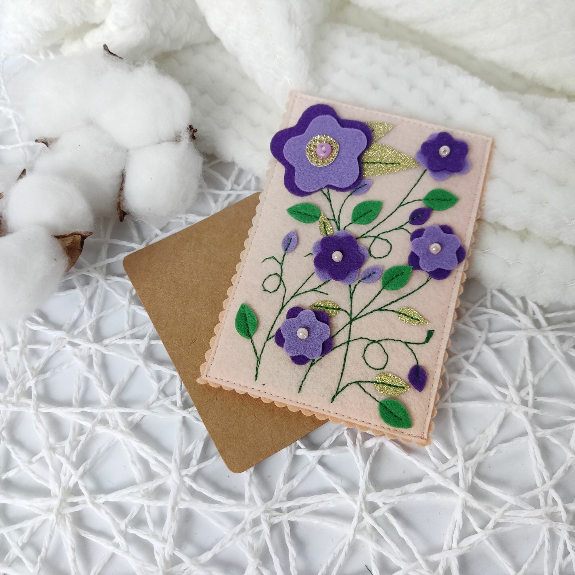 Открытка для денег / конверт для денег "Цветы"