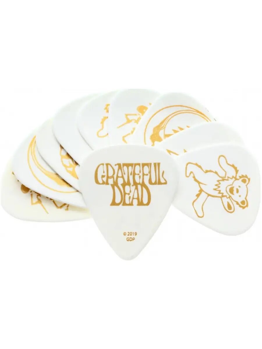 1CWH4-10GD2 Grateful Dead Signature - медиаторы белые 10 шт. — фото 1