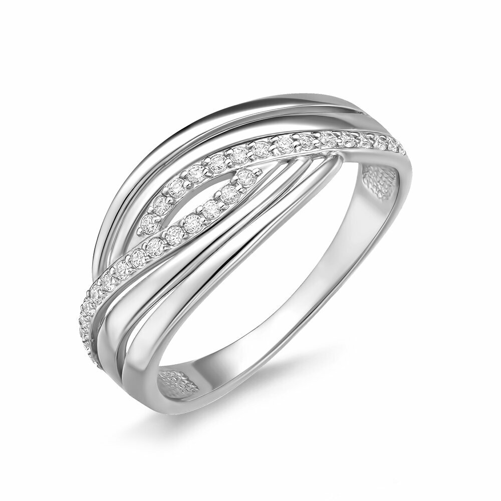 Печатка, серебро, 925 проба, родирование, фианит