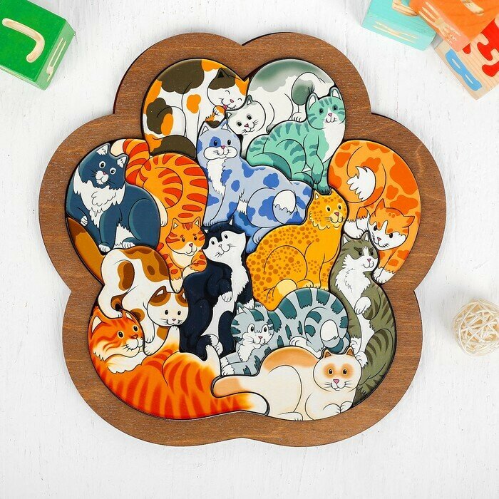 Пазл-головоломка Нескучные игры "Кошки", 14 деталей (4531994)