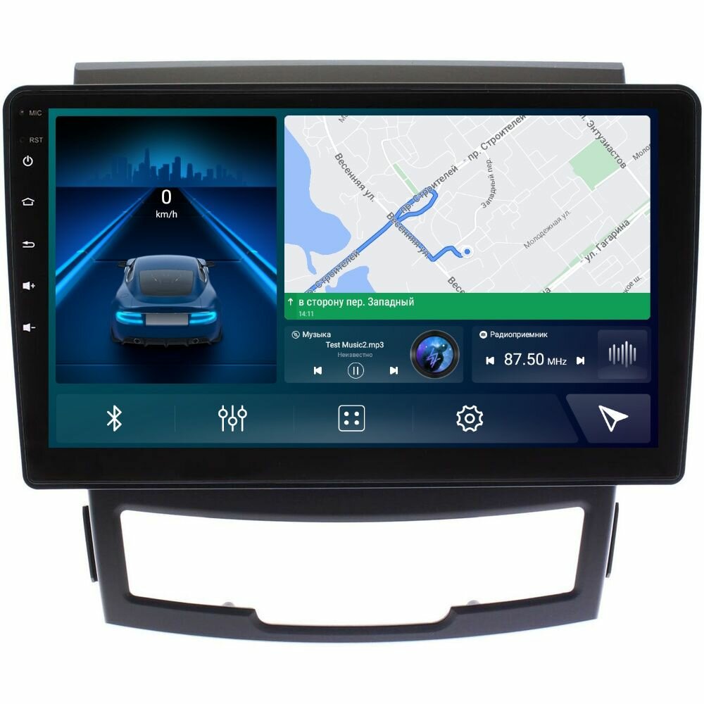 Магнитола CRS-300 SsangYong Actyon 2 2010-2013 с Android 13, 4/32Gb память, 8 ядерный процессор, Carplay, DSP, 4G модем (Sim)