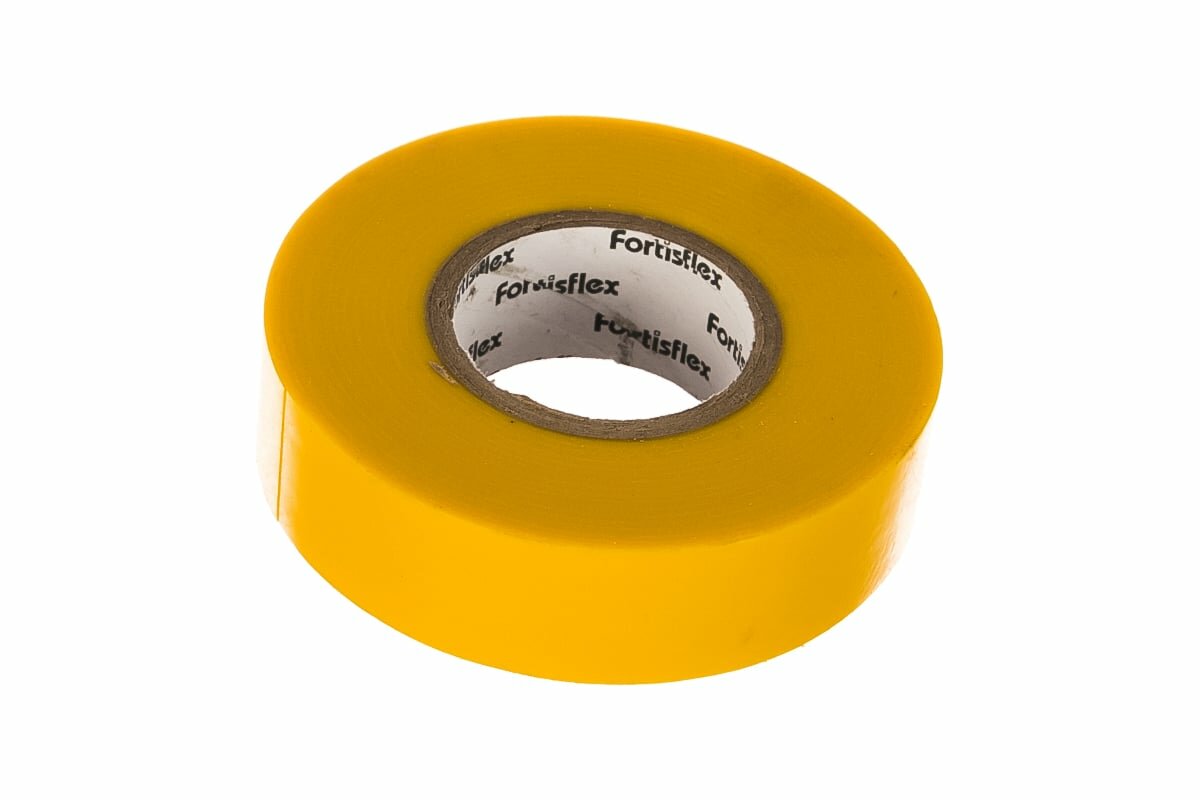 FORTISFLEX изолента ПВХ 19 мм ширина 0.15 мм толщина длина 20 м цвет желтый код 71232