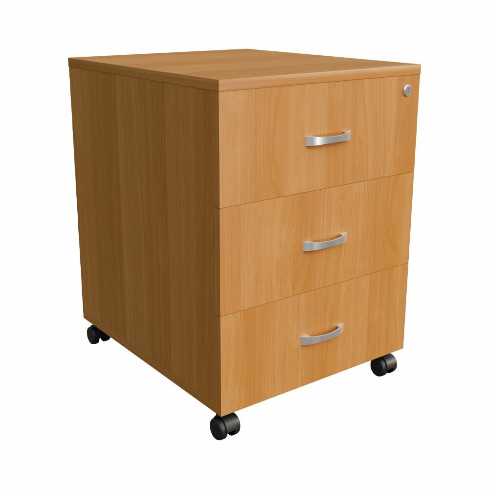 Тумба офисная / мобильная с 3 ящ. с замком ТФ210, р.400х480х570 мм, Вишня оксфорд