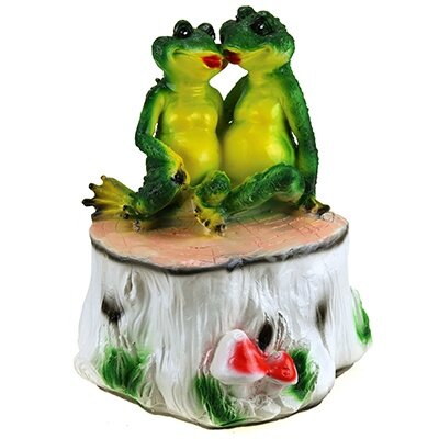 Скульптура-фигура садовая Домашняя Мода гипсовая "Лягушки на пне", 34х43 см