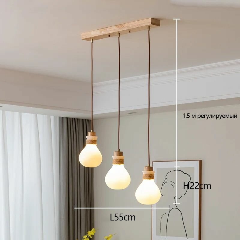 Люстра Из Бревен И Пеньковой Веревки Выполнена В Теплом Стиле Ретро. Светодиодные Лампы Для Украшения Дома, Подходящие Для Ресторанов, Гостиных, Спален И Баров.