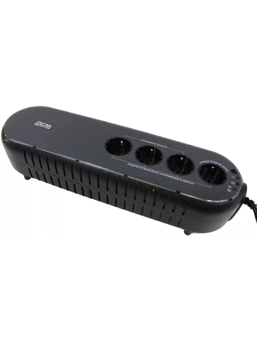 ИБП Powercom WOW-1000 U черный, 1000 ВА / 500 Вт, резервный, USB-порт