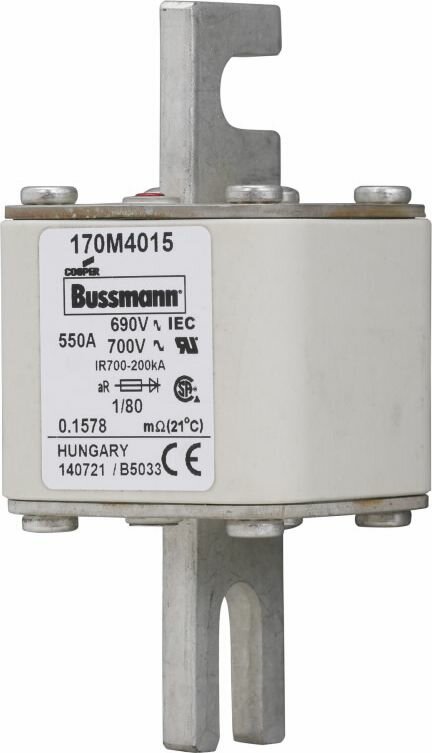 Предохранитель BUSSMANN 170M4015 Предохранитель быстродействующий с характеристикой AR 550А 690VAC 1/80 1шт