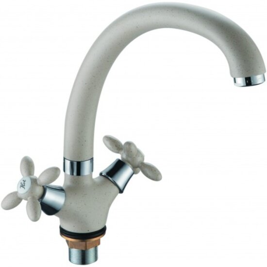 Смеситель для кухни D-lin с поворотным изливом D153808-K, песочный пляж, матовый
