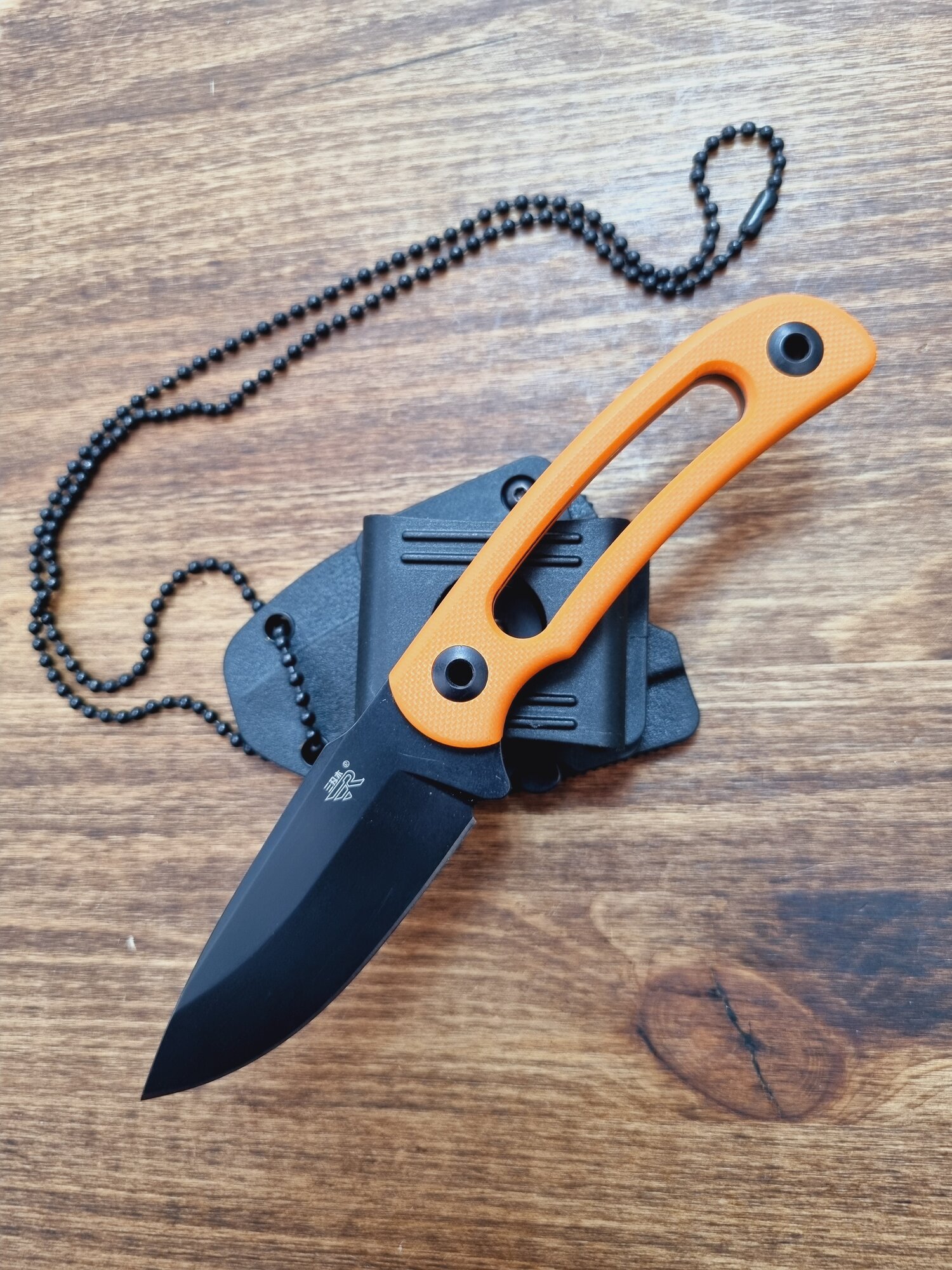 Туристический нож SanRenMu Orange 7132FUI-GJ, лезвие высоколегированная сталь 8Cr14MoV, 76мм