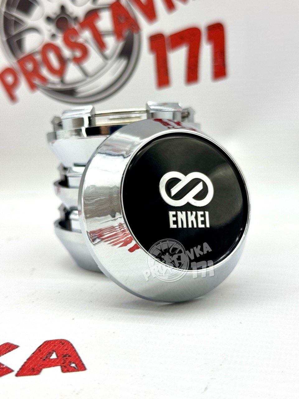 4шт Enkei 65/60/8 (K65(chr)+45ст Enkei(BL/S)) колпачки диска