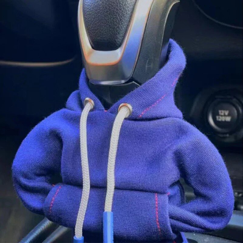 Толстовка с капюшоном, универсальный автомобильный рычаг переключения передач, внутренний декор, толстовка с капюшоном, чехол для переключения передач, украшение для ручки переключения передач, подходит для ручного автоматического управления Blue-1pc