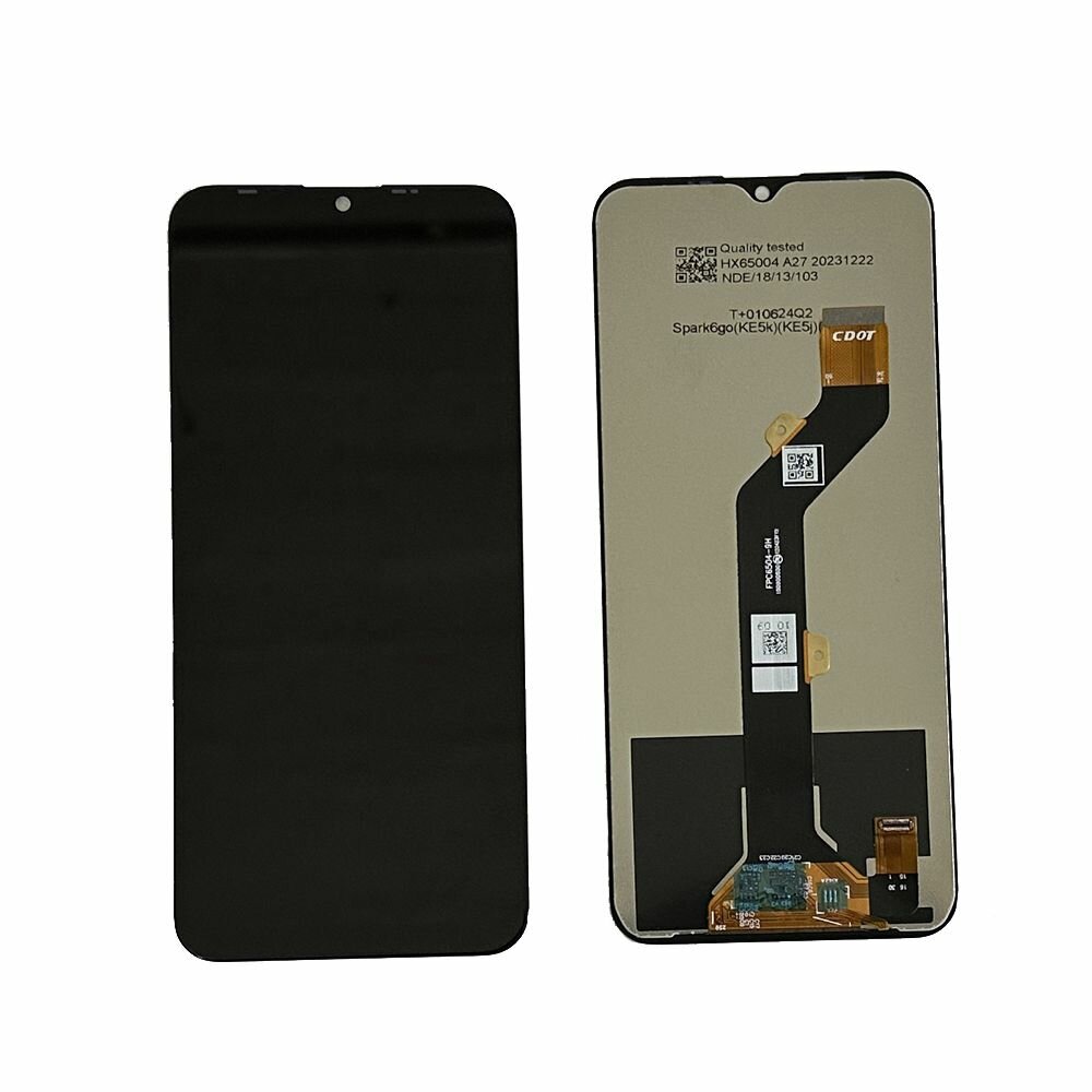 Дисплей для Tecno Spark Go 2020; дисплей в сборе с сенсорным экраном; черный
