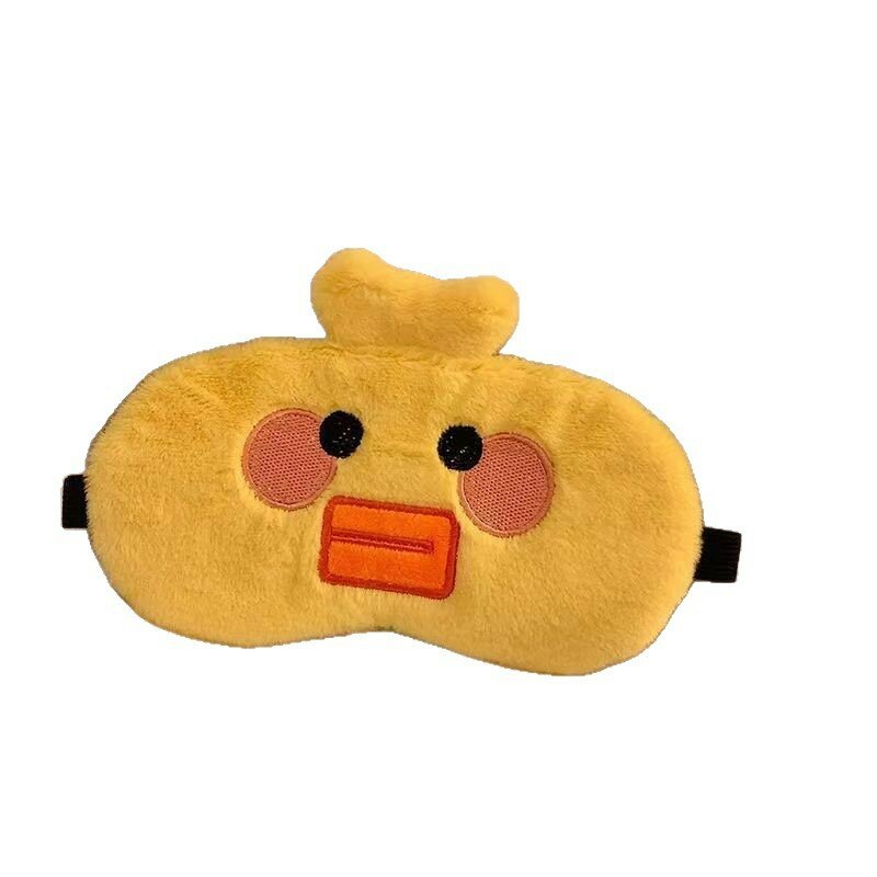 Маска для сна в виде милой утки, плюшевая мультяшная маска для сна для детей и взрослых, мягкая повязка на глаза для сна, регулируемый козырек с забавным рисунком утки, идеально подходит для путешествий и отдыха