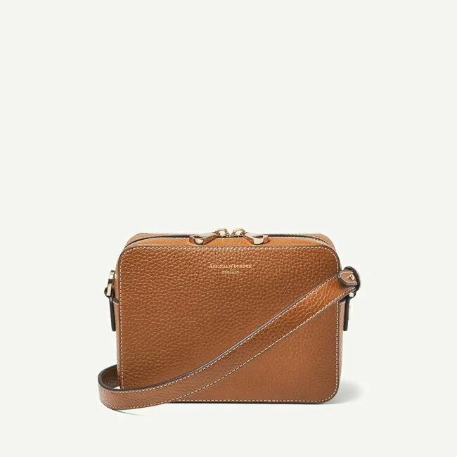 Сумка Aspinal of London Camera Crossbody with Changeable Straps Tan Pebble